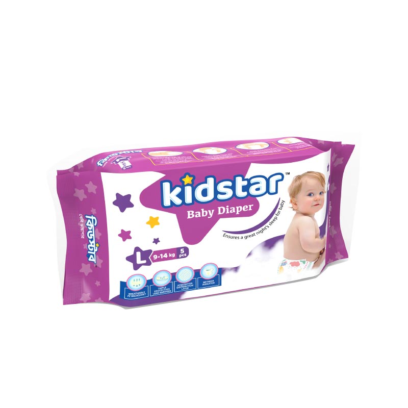 Baby Food & Care :: Baby Diaper :: Kidstar Baby Diaper Large 9-14kg 5pcs